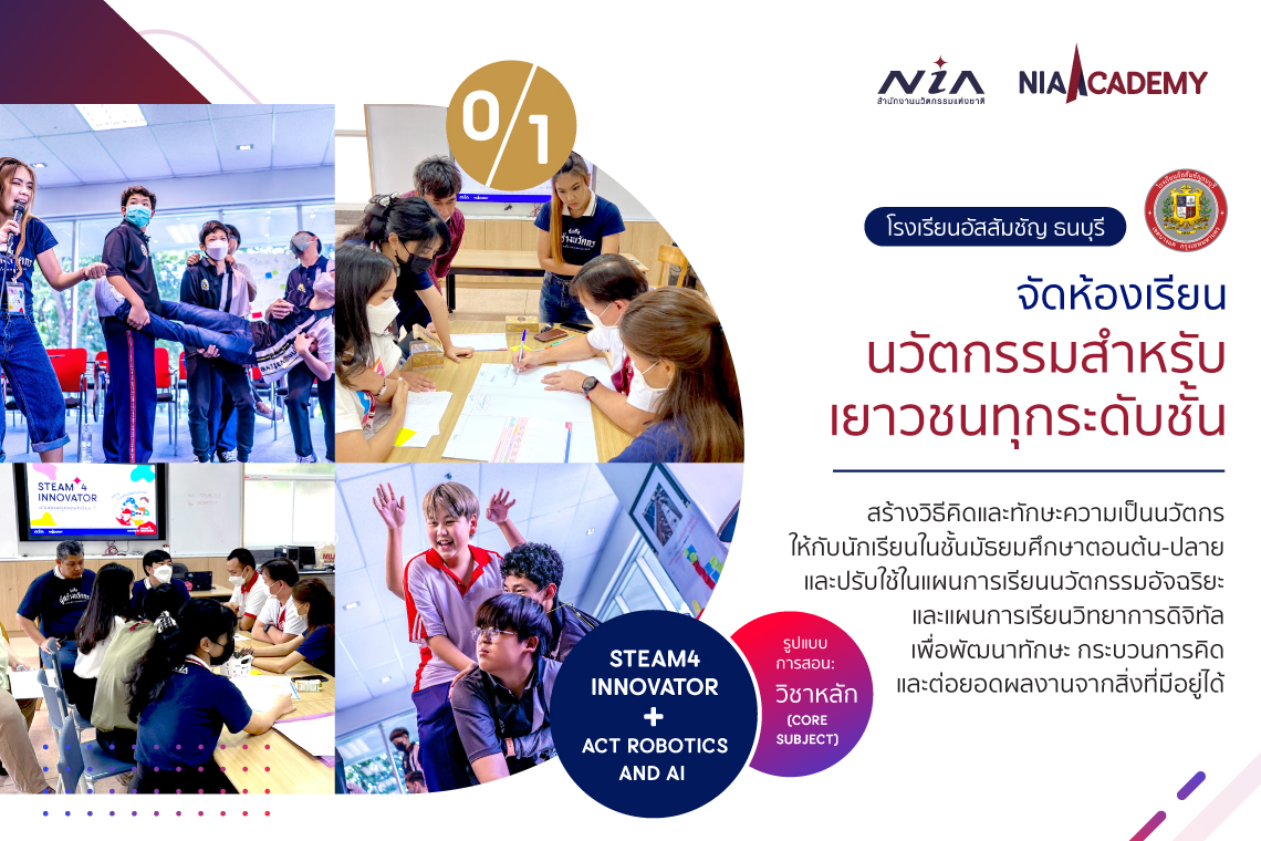 10 โรงเรียนนวัตกรรมยุคใหม่! ที่มุ่งสร้างนวัตกรรุ่นเยาว์ ด้วยหลักสูตร “STEAM4INNOVATOR - NIA Academy